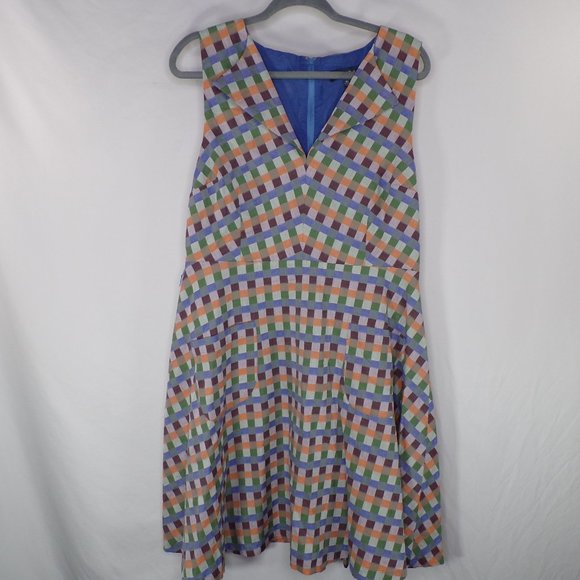 Modcloth | Dresses | Modcloth Looking Back Plaid Fit Flare Sleeveless ...